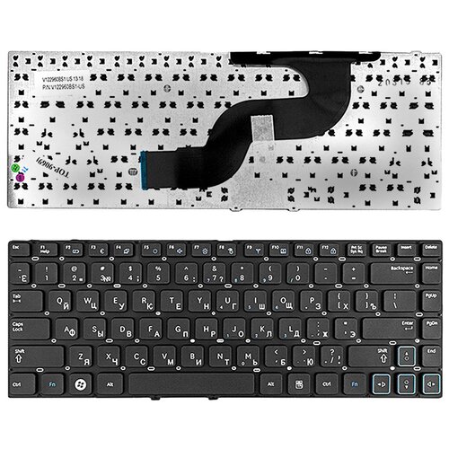 Клавиатура для ноутбука Samsung RC410, RV415, RV420 Series. Плоский Enter. Чёрная, без рамки. PN: BA59-02939C, BA59-02939D, CNBA5902939CBIL