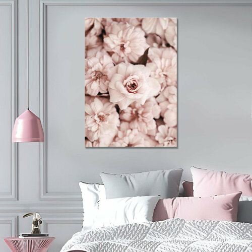Картина интерьерная- Розовые цветы (2) 50х70