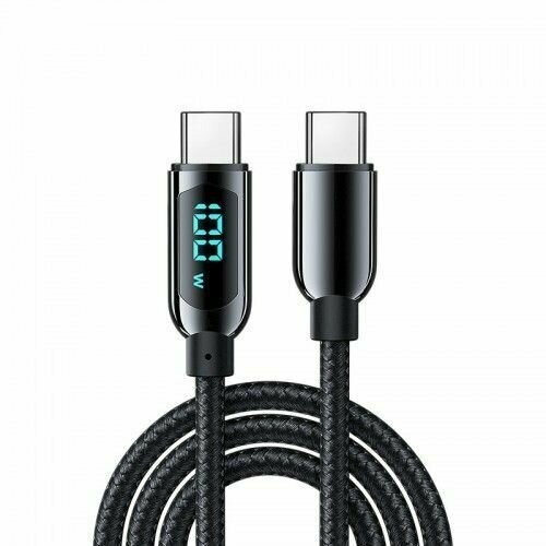 Кабель USB-C USB-C PD 100Вт LED 2м KS-IS