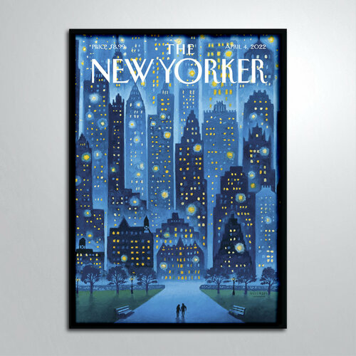 Постер в раме/Постер для интерьера/Плакат Винтажный Журнал Нью Йоркер The NEW YORKER 4 апрель 2022 г