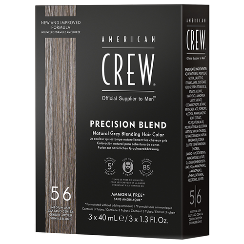 American Crew Precision Blend краска-камуфляж для седых волос, 5/6 пепельный, 120 мл