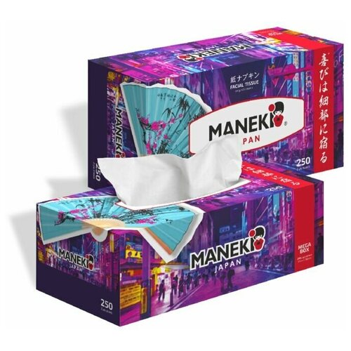 Бумажные салфетки Maneki Dream 2 слоя, 250 шт, аромат магнолии