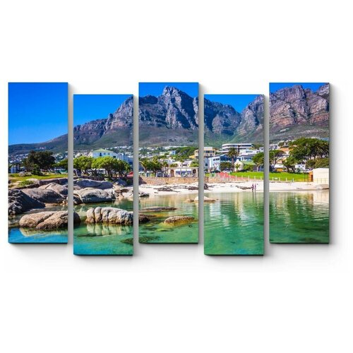 Модульная картина Райский пляж в горах, Кейптаун 110x64