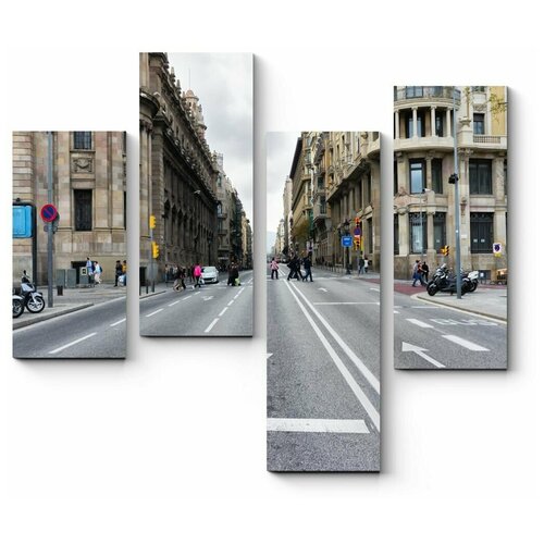 Модульная картина Пустая дорога в центре Барселоны134x126