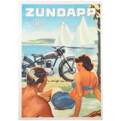 Постер / Плакат / Картина Мотоциклы - Мотоцикл Zundapp 40х50 см в раме