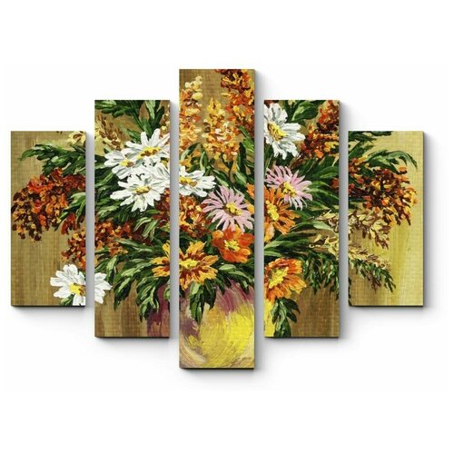 Модульная картина Букет из полевых цветов135x108
