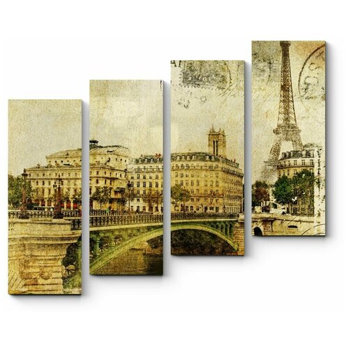 Модульная картина Привет из Парижа110x95