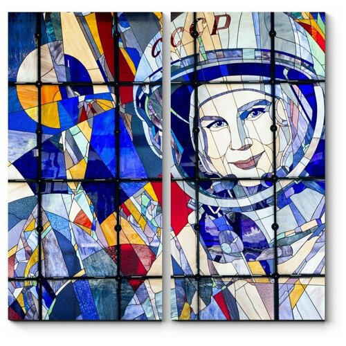 Модульная картина Первая женщина-космонавт 100x100