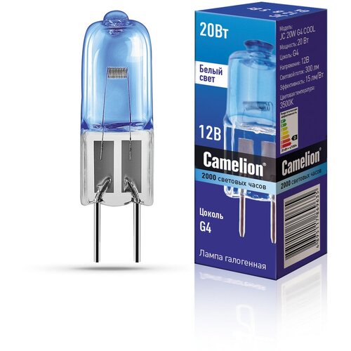 Лампа галогенная JC 20Вт 12В g4 COOL Camelion 11465 (4шт.)