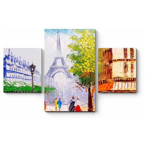 Модульная картина Прекрасный Париж маслом 150x98