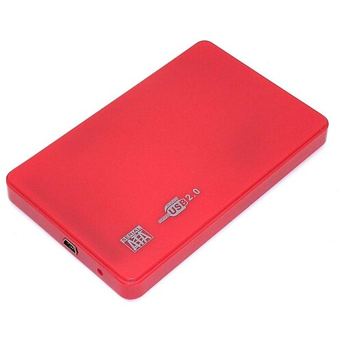 Бокс для жесткого диска 2,5" пластиковый USB 2.0 DM-2508 красный