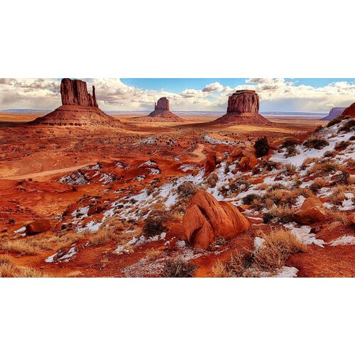 Картина на холсте 60x110 LinxOne "США пустыня небо Долина" интерьерная для дома / на стену / на кухню / с подрамником