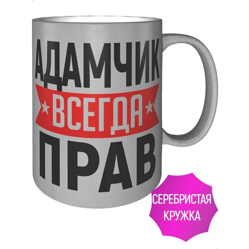 Кружка Адамчик всегда прав - цвет серебристый