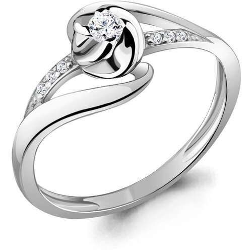 Кольцо Diamant online, белое золото, 585 проба, бриллиант, размер 17.5