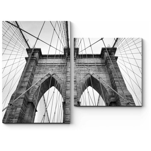 Модульная картина Строгость цвета, Бруклинский мост 70x53