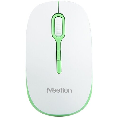 Беспроводная мышь MeeTion, 2.4ГГц, 800/1200/1600 dpi, белый/зеленый {MT-R547-WHGN}