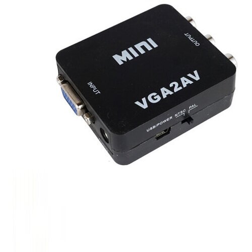 Конвертер-переходник VGA - AV (VGA in, AV out) USB кабель питания 1080p