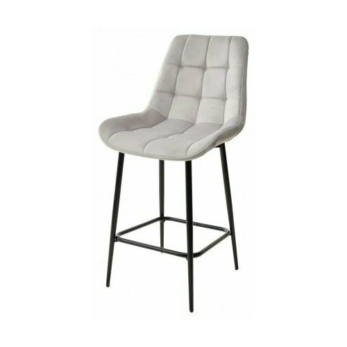 Полубарный стул хофман, цвет H-09 Светло-серый, велюр / черный каркас