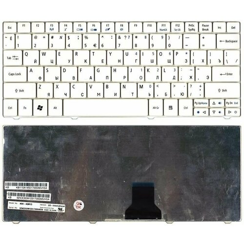 Клавиатура для ноутбука Acer Aspire One 721, 751, 751H, 1410, 1810, 1810T, 1830 белая