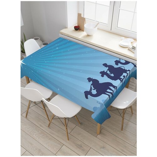 Скатерть прямоугольная JoyArty на кухонный стол "Караван верблюдов ночью" из оксфорда, 180x145 см