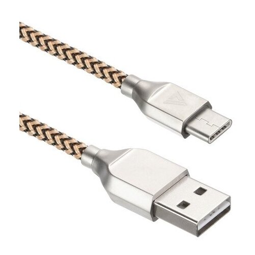 Кабель USB A --> Type-C (M) 1.0м (USB 2.0) ACD-Titan, нейлон, 2-ст. конн, желто-черный (ACD-U927-C2Y)
