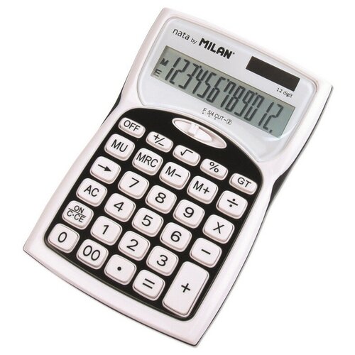 Калькулятор настольный полноразмерный Milan 152012BL12 разр. чёр-белблист