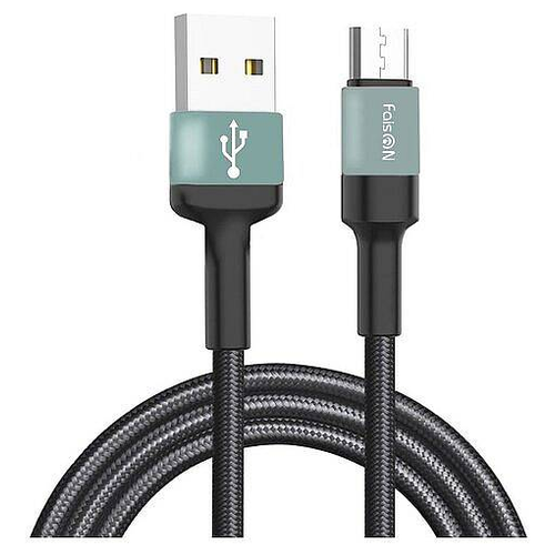 Кабель Faison HX26 Express (USB-microUSB), 1 м, 1 шт., черный/серый