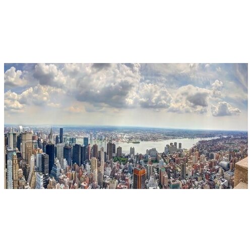 Постер на холсте Нью-Йорк с высоты птичьего полета (New York City aerial view) №4 58см. x 30см.