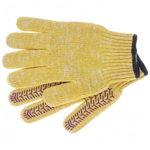 Перчатки трикотажные усиленные Сибртех гелевое ПВХ-покрытие, 7 класс, желтые68180