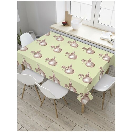 Скатерть прямоугольная JoyArty на кухонный стол "Яблоки ретро" из оксфорда, 120x145 см