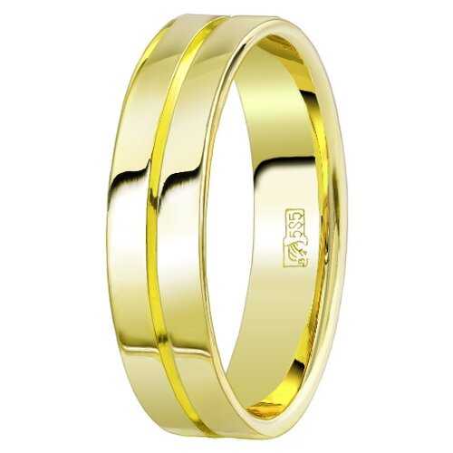 Кольцо обручальное Юверос, желтое золото, 585 проба, размер 22, желтый