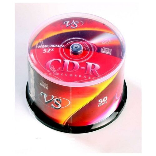 Оптический диск CD-R VS 700Mb, 52x, cake box, 50шт. (VS52CB/50)