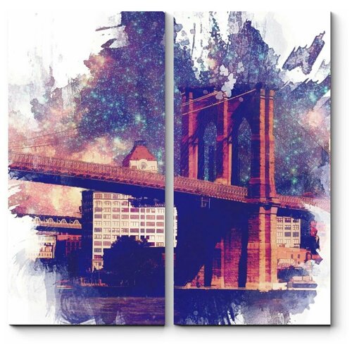 Модульная картина Бруклинский мост, Нью-Йорк 70x70