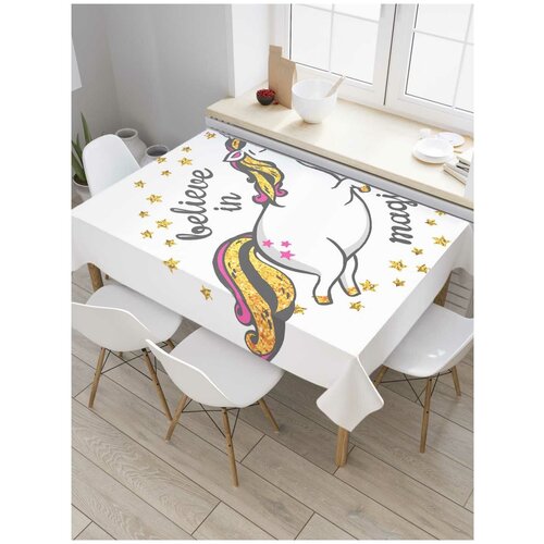 Скатерть прямоугольная JoyArty на кухонный стол "Верь в магию" из оксфорда, 180x145 см