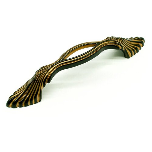 Ручка-скоба мебельная, Giusti, WMN794, Королевский черный с золотой патиной, 96/138 мм, Классика, Италия