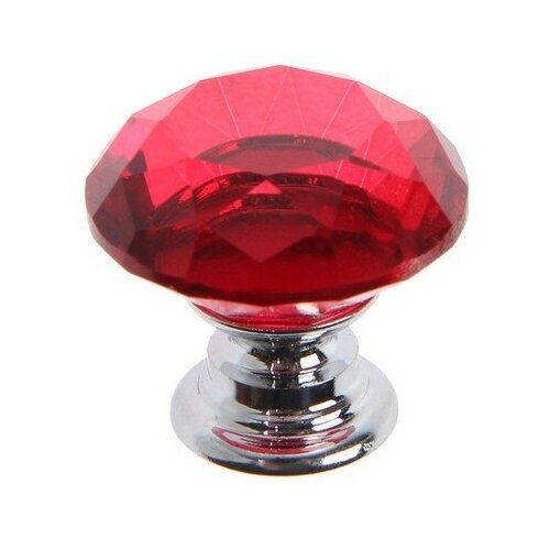 Ручка кнопка CAPPIO, цвет красный "Алмаз", стеклянная, d=25 мм 7096642