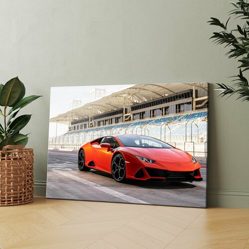 Картина на холсте (Lamborghini Huracan Evo, Ferrari 458) 40x60 см. Интерьерная, на стену.