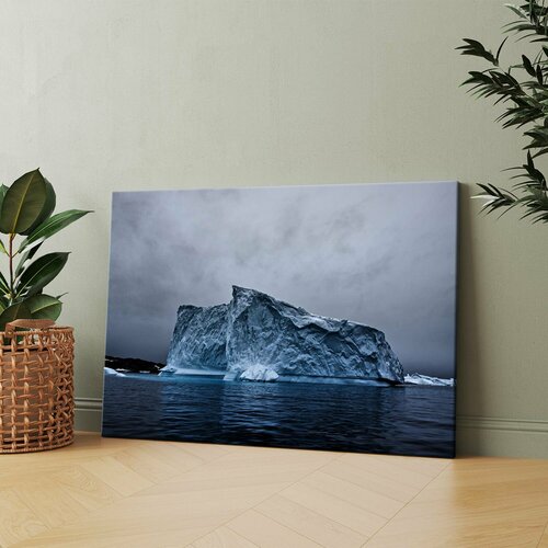 Картина на холсте (большой айсберг, плавающий в океане(1)) 20x30 см. Интерьерная, на стену.