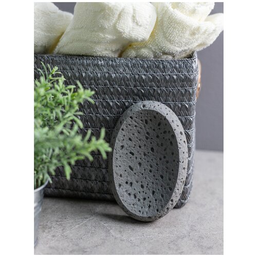 Мыльница для ванной BATH PLUS DAPPLE 10x7x2 см, grey