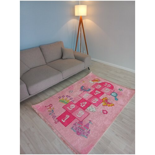 Коврик для детской комнаты, 120*180 см, Турция, розовые классики с замком