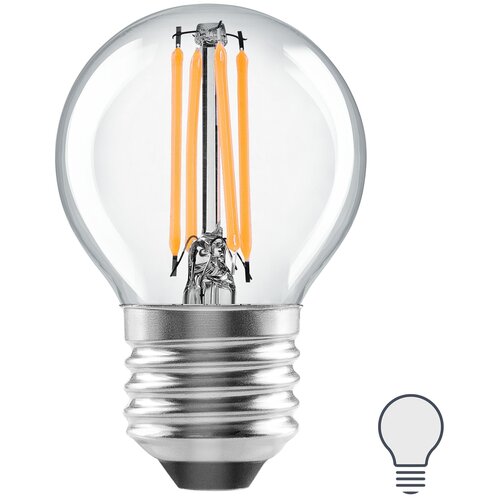 Лампа светодиодная Lexman E27 220-240 В 6 Вт шар прозрачная 800 лм нейтральный белый свет