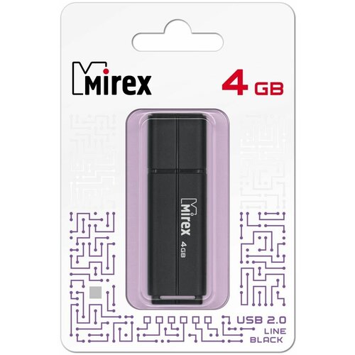 Флешка USB Flash Drive MIREX LINE BLACK 4GB