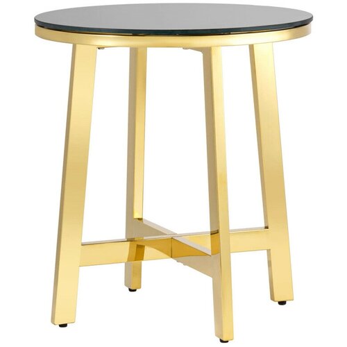 Журнальный столик Stool Group 50*50 альба стекло черное/сталь золото