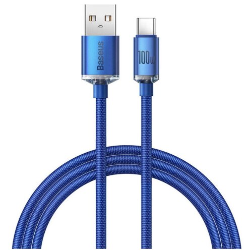 Кабель Baseus Crystal Shine Series Fast Charging Data Cable USB to Type-C 100W 1.2m Blue (CAJY000403)