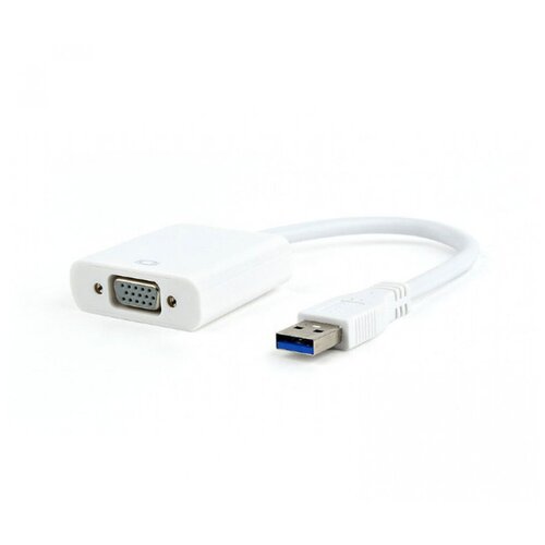 Видеоадаптер (конвертер) USB 3.0 VGA Cablexpert AB-U3M-VGAF-01-W, белый