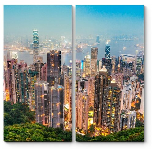 Модульная картина Панорама Гонконга 140x140
