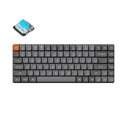 Беспроводная механическая ультратонкая клавиатура QMK Keychron K3 Max, 84 клавиши, RGB-подсветка, Gateron Blue Switch(русская раскладка)