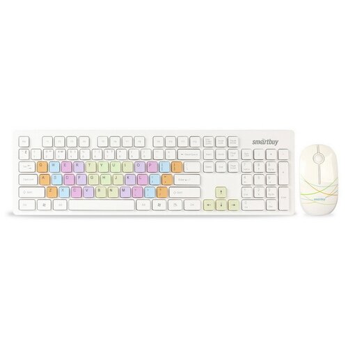 Комплект клавиатура + мышь SmartBuy SBC-218346AG-W, белый, английская/русская