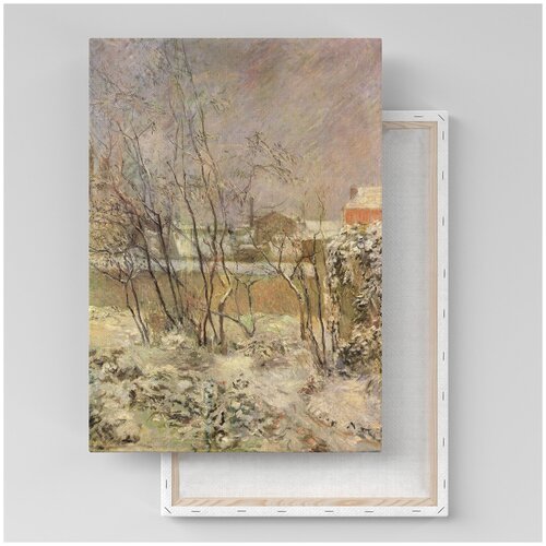 Картина на холсте с подрамником / Paul Gauguin / Гоген Поль - Снег на Рю Каркель