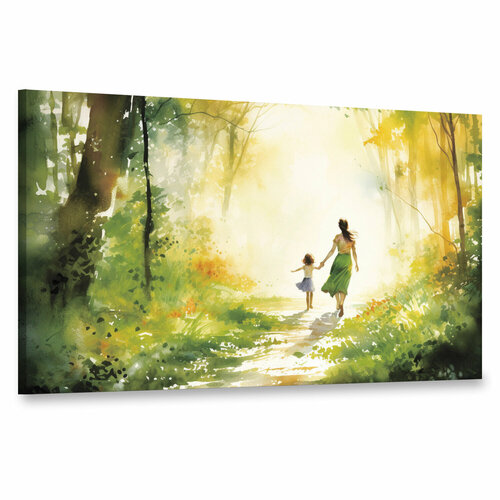 Интерьерная картина 100х60 "Мама в лесу"
